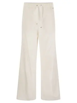 Herno Resort Cotton Trousers With Drawstring - White