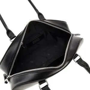 DIESEL® 1dr Dome Leather Bowling Bag - Black