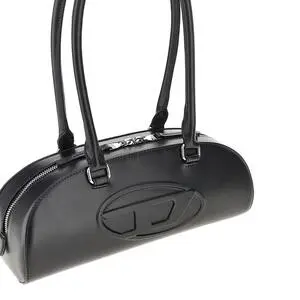 DIESEL® 1dr Dome Leather Bowling Bag - Black