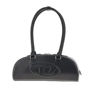 DIESEL® 1dr Dome Leather Bowling Bag - Black