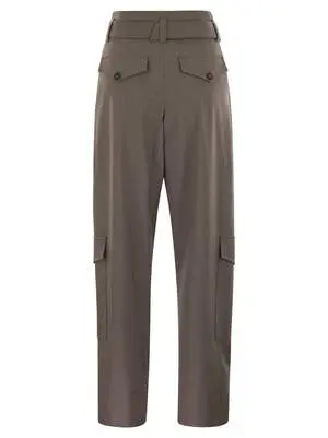 Brunello Cucinelli Tropical Wool Utility Trousers - Multicolor