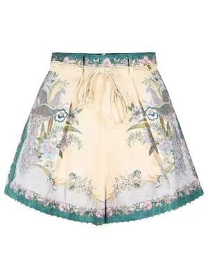 Zimmermann Indra Tuck' Linen Shorts - Cream