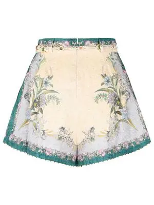 Zimmermann Indra Tuck Linen Shorts - Cream