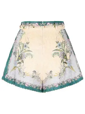 Zimmermann Indra Tuck Linen Shorts - Cream