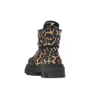 GANNI Leopard-printed Denim Boots - Multicolor