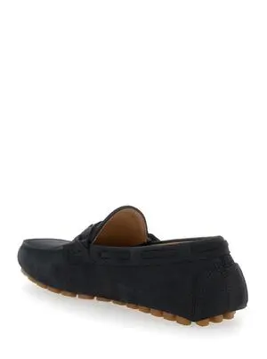 Valentino Garavani Suede Vlogo Plaque Loafers - Black