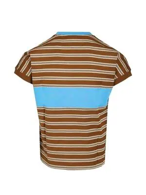 Versace Striped Cotton T-shirt With Inlay - Multicolor