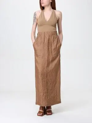 Max Mara Silk Crinkled Skirt - Brown