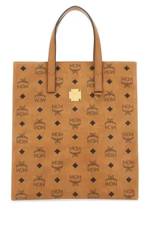 Mcm Printed Canvas Small Aren Shopping Bag - Multicolor