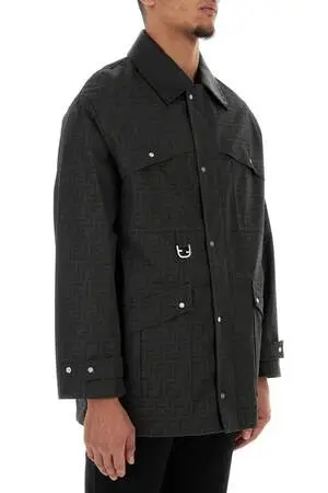 Fendi Embroidered Canvas Coat