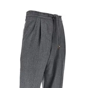 Brunello Cucinelli Wool Leisure Fit Pants - Gray