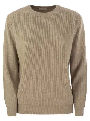 BRUNELLO CUCINELLI BRUNELLO CUCINELLI English Rib Cashmere Sweater With Monile