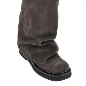Attico Robin Suede Leather Boots - Gray