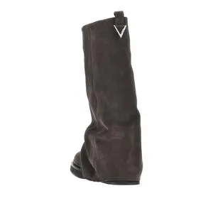 Attico Robin Suede Leather Boots - Gray