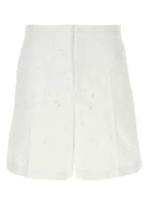 Valentino Garavani Cotton Blend Bermuda Shorts - White