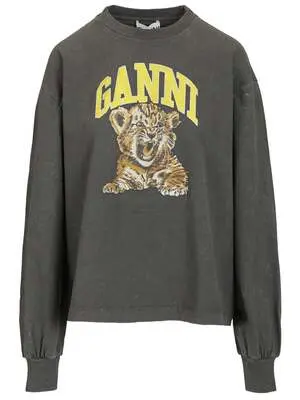 Ganni Animal Print Sweatshirts Hoodies For Women