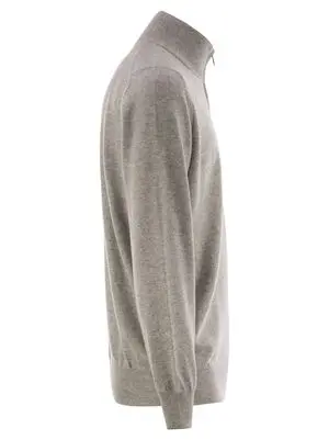 Brunello Cucinelli High-necked Cashmere Sweater With Zip Opening