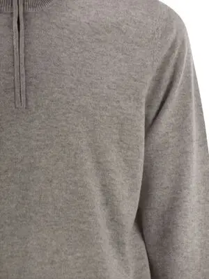 Brunello Cucinelli High-necked Cashmere Sweater With Zip Opening