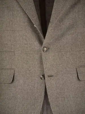 Brunello Cucinelli Prince Of Wales Flannel Suit In Silk, Wool And Cashmere - Multicolor