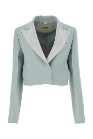 Fendi Powder Wool Blend Blazer - Blue
