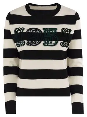 Max Mara Viterbo Wool Sweater With Embroidery - Multicolor
