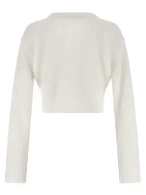 Alessandra Rich Mohair Blend Cardigan - White