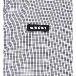 Miu Miu Check Motif Logo Shirt