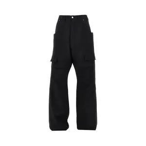 Rick Owens Wool Canvas 'stefan' Cargo Pants