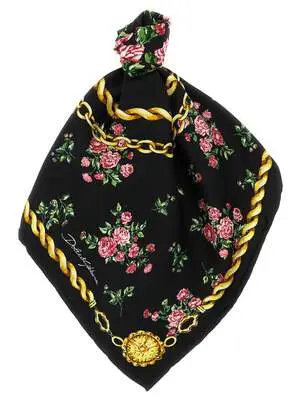 Dolce & Gabbana Dolce & Gabbana Women 'Mazzolini Di Rose' Scarf Black