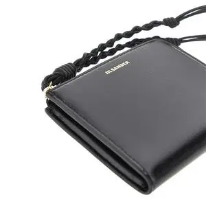 JIL SANDER Tangle' Leather Zippered Cardholder - Black