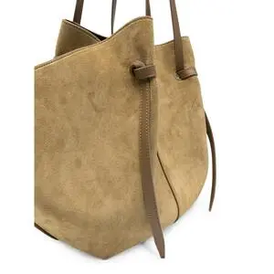 Yuzefi Suede Paneled Shoulder Bag - Green