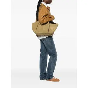 Yuzefi Suede Paneled Shoulder Bag - Green