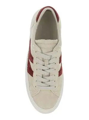 Moncler White Low Top Sneakers With Logo Detail On The Side And Logo Patch On The Tongue In Leather - Multicolor
