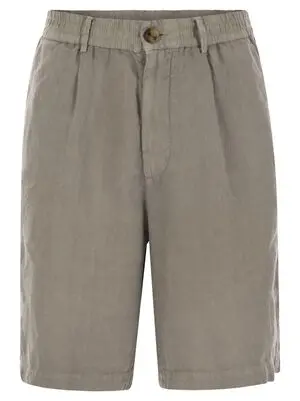 Brunello Cucinelli Linen Bermuda Shorts - Yellow