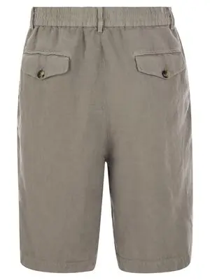 Brunello Cucinelli Linen Bermuda Shorts - Yellow