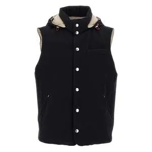 Brunello Cucinelli Water-repellent Wool Hooded Vest - Black