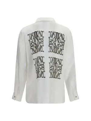 Max Mara Printed Silk Twill Shirt - White