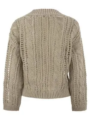 Brunello Cucinelli Cable & Mesh Jute And Cotton Jersey