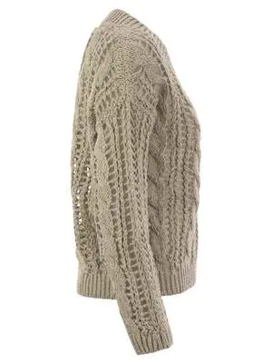 Brunello Cucinelli Cable & Mesh Jute And Cotton Jersey
