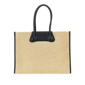 VIVIENNE WESTWOOD Troy Weaved Raffia Tote Bag - Cream