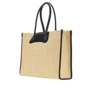 VIVIENNE WESTWOOD Troy Weaved Raffia Tote Bag - Cream