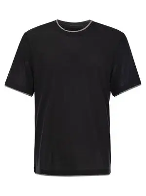 Brunello Cucinelli Brunello Cucinelli Men Silk And Cotton T-Shirt Black