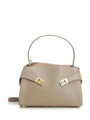 FERRAGAMO Ferragamo Women Hug Shulder Small Soft Bicolor Cream