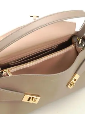 FERRAGAMO Hug Shulder Small Soft Bicolor - Cream