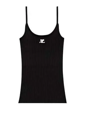 COURREGES Tank Top In Maglia Reedition - Black