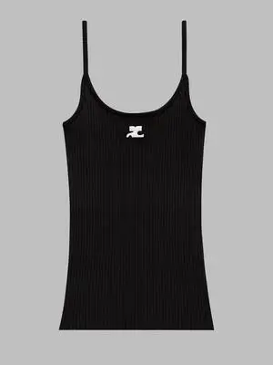 COURREGES Viscose Blend Tank Top - Black