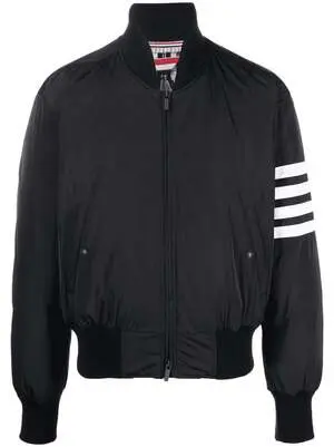 Thom Browne Bomber Jacket With 4-stripe Detail - Blue