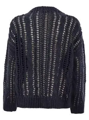 Brunello Cucinelli Cable & Mesh Jute And Cotton Jersey