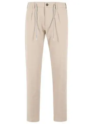 Eleventy Beige Stretch Cotton Pants - Cream