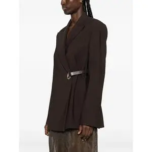Sportmax Wrap Design Peak Lapels Blazer - Brown